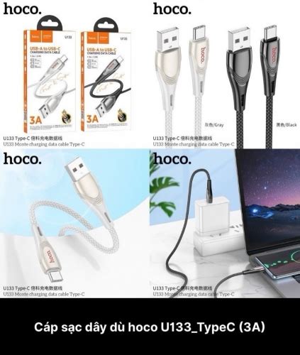 Cáp Sạc Hoco U133 Type C 3a 1 2m