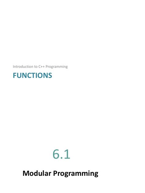 Chapter 6 Functions Pdf Parameter Computer Programming Subroutine