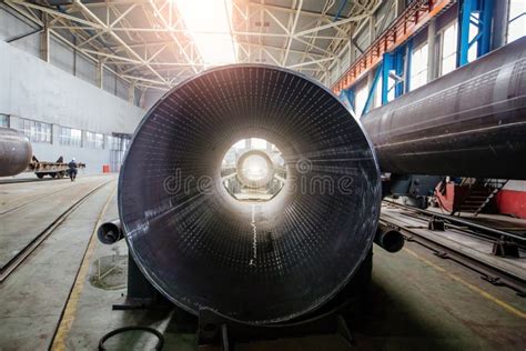 Modern Pipe For Gas Or Oil Pipeline Construction Inside View Stock Image Image Of Store