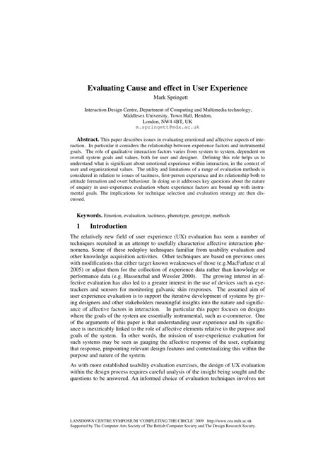 pdf evaluating cause and effect in user experience