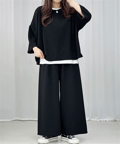 오버핏 캐스퍼 와이드 세트 4컬러 ️빅사이즈 가성비갑👍 7부 긴팔티 밴딩팬츠 무지 스판 와이드핏 오버사이즈 트레이닝세트 츄리닝 트레이닝복 봄 봄신상 봄코디 트레이닝 에이블리