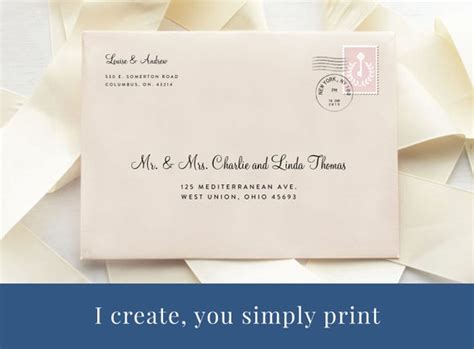 Envelope Template Envelope Address Template Wedding Envelope Etsy