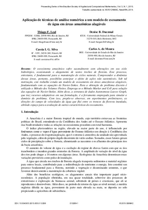 Pdf Aplicação De Técnicas De Análise Numérica A Um Modelo De