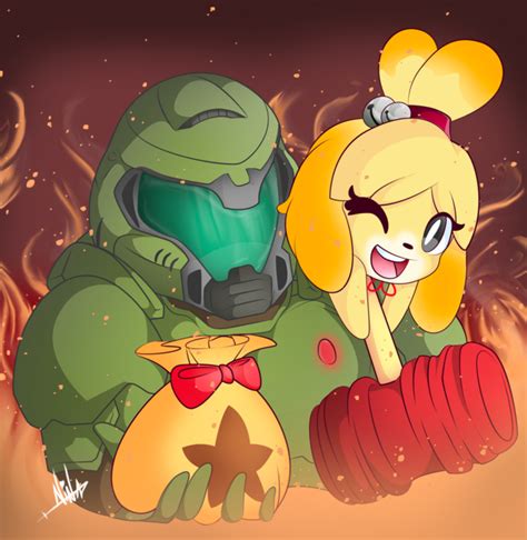 Isabelle And Doomguy Doomguy And Isabelle Know Your Meme