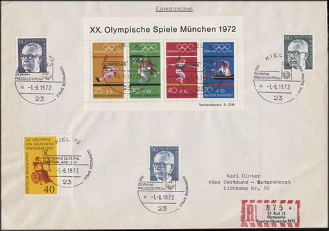 Sonder R Zettel Olympische Segelwettbewerbe Kiel R Bf Sst Pressezentrum 1 8 72 · Philmaster