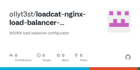 Github Ollyt3stloadcat Nginx Load Balancer Configurator Nginx Load
