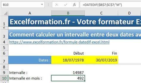 Comment calculer une différence entre deux dates avec la formule DATEDIF années mois ou jours