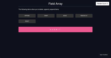 React Hook Form Usefieldarray Codesandbox