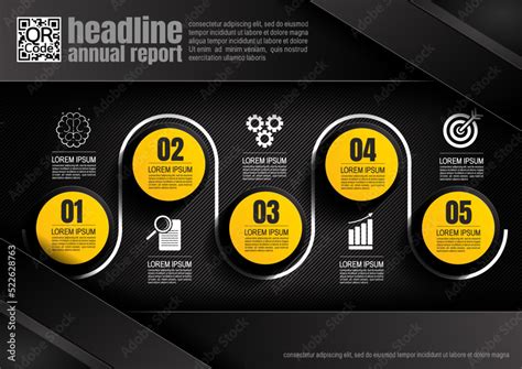 Infographics Design Circle 5 Process Chart Diagram Template For Presentation Workflow Abstract