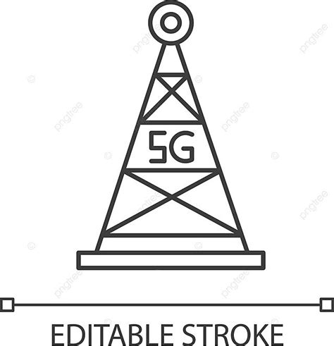 5g Cell Tower Iconfast Wireless Connection Linear Antenna System Vector Linear Antenna System