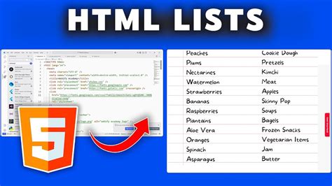 learn html lists in 4 minutes 📝 ordered unordered and definition lists