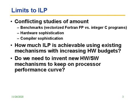 Limits To Ilp And Simultaneous Multithreading Outline Limits