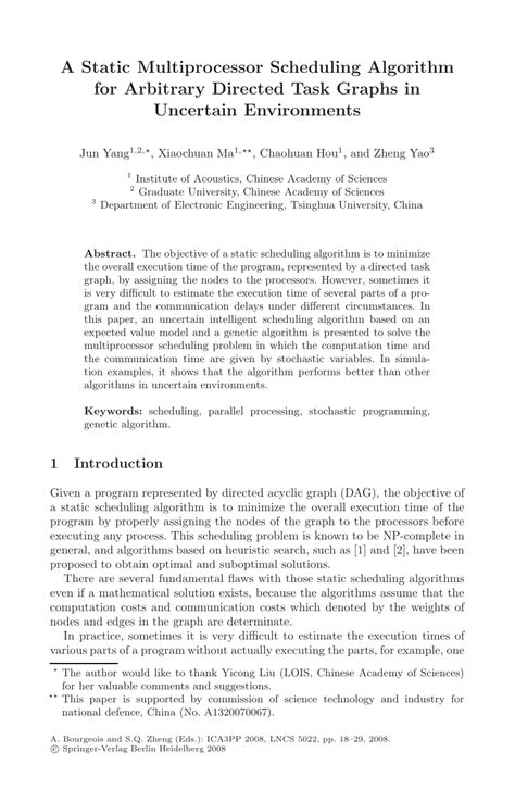 pdf a static multiprocessor scheduling algorithm for arbitrary