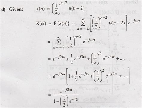 Discrete Time Fourier Transform Dtft