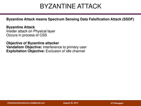 Byzantine Attack And Defense In Cognitive Radio Network Ppt
