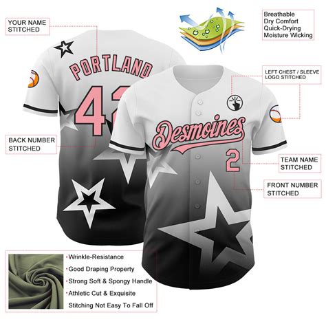 Custom White Medium Pink Black 3d Pattern Design Gradient Style Twinkle