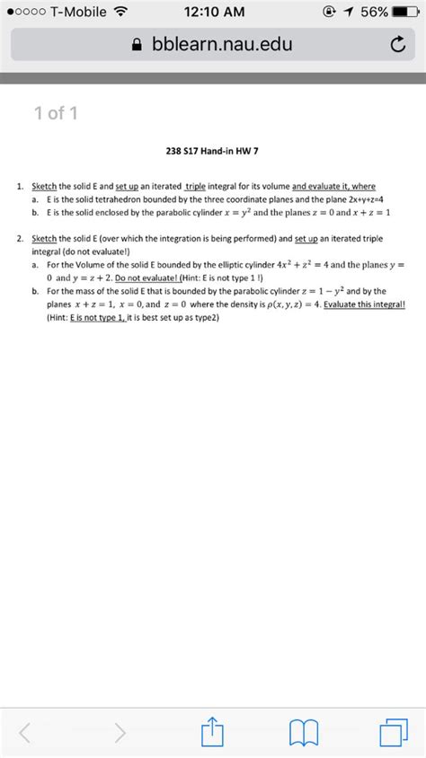 solved sketch the solid e and set up an iterated triple