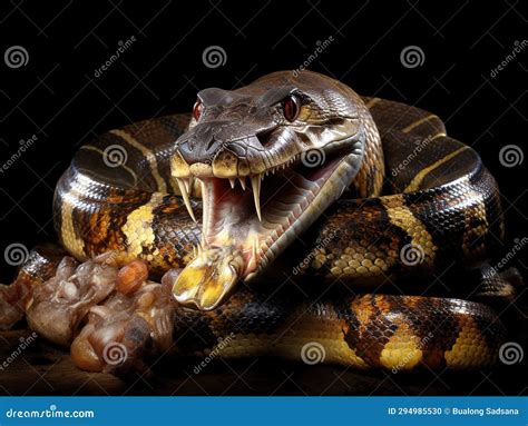 Isolated Burmese Python Eats Rat Stock Illustration Illustration Of