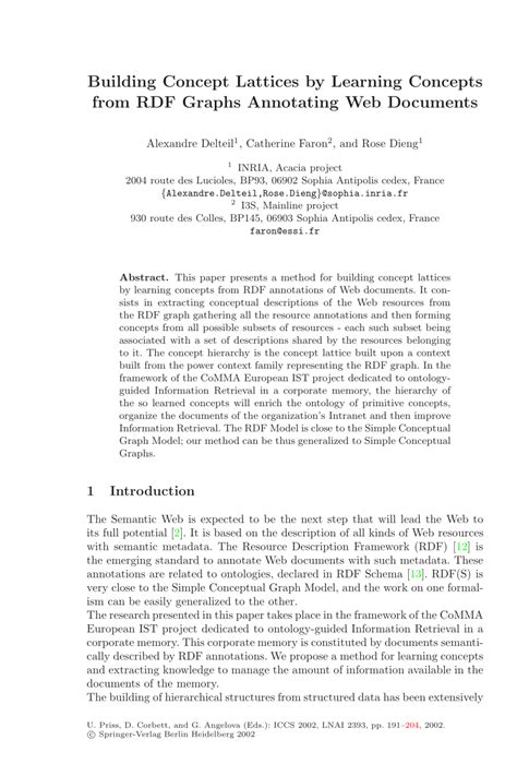 Pdf Building Concept Lattices By Learning Concepts From Rdf Graphs