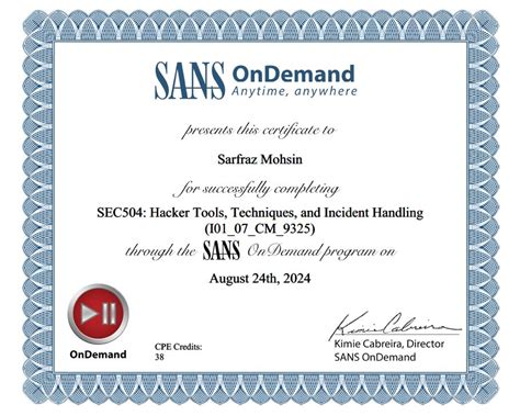 Sarfraz Mohsin On Linkedin Cybersecurity Sans Incidentresponse Soc