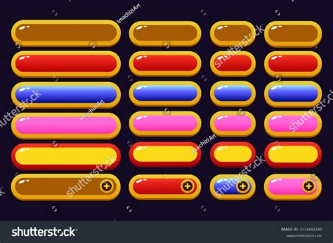 Game Ui Buttons Cartoon Menu Interface Stock Vector Royalty Free Shutterstock