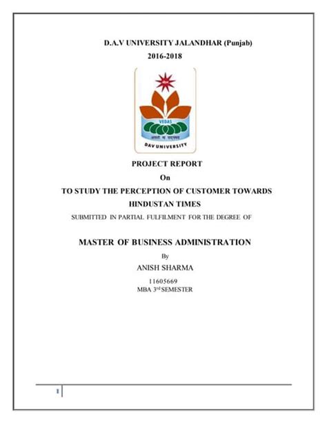 Anish Internship Reporton Hindustan Times Docx