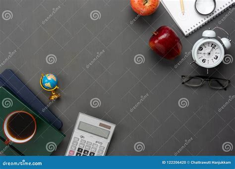 Classroom Aerial View People Learning Presentation World Map Stock