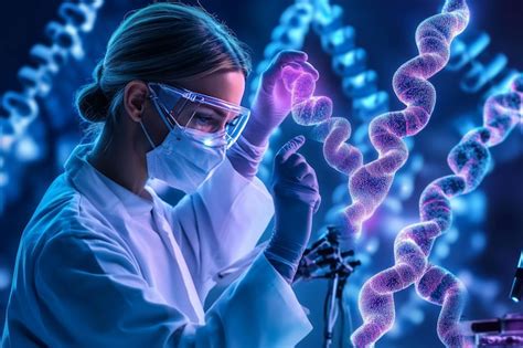 Female Scientist Analyzing Dna Samples In A Lab Symbolizing The