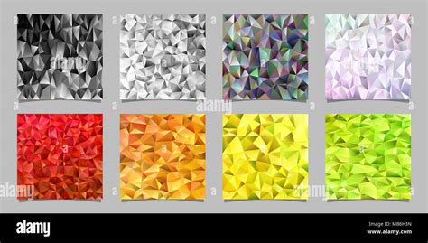 Abstract Chaotic Triangle Pattern Background Set Vector Mosaic Graphic Design Stock Vector