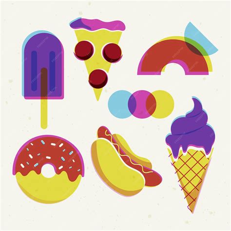 Free Vector Hand Drawn Risograph Element Collection
