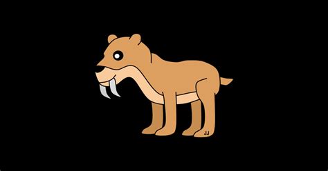 Cartoon Sabertooth Tiger Cartoon Sticker Teepublic