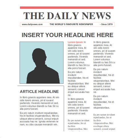 Blank Newspaper Template For Word Templates Example Templates Example