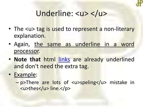 Html Text Formatting Tags Pptx