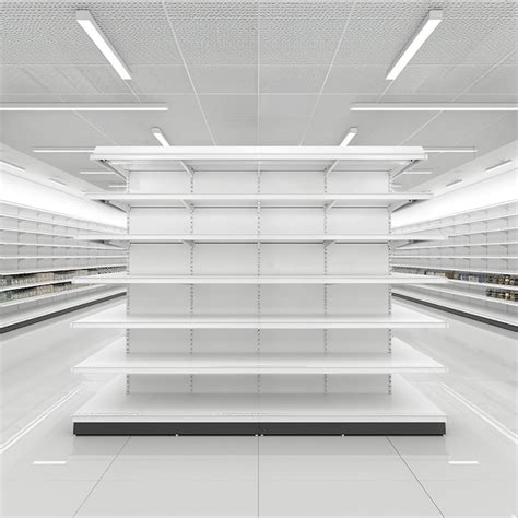 A White Empty Store With Shelves That Say Empty Premium AI Generated