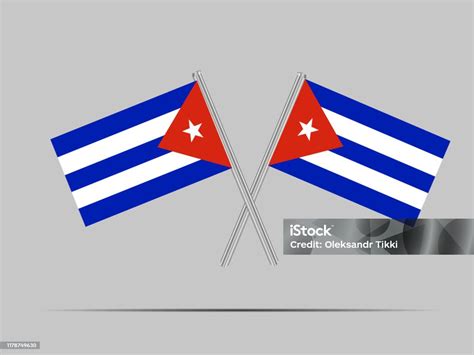 쿠바 국기 지구 지구 지구와 두 깃대에 블루 오션과 녹색 아메리카 아프리카와 아시아 대륙 원래 색상과 비율 벡터 일러스트레이션 국가 세트 국가 관광명소에 대한 스톡 벡터