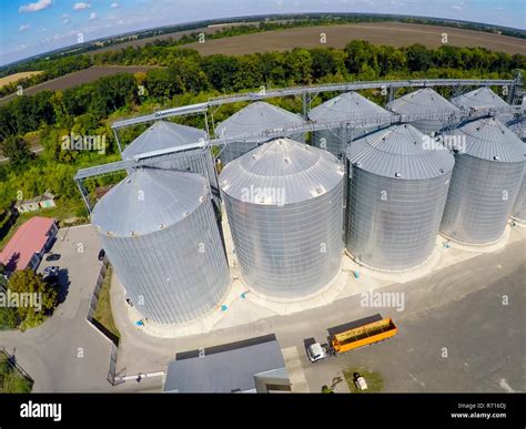 Flight Of The Grain Terminal From The Drone The Grain Plant For