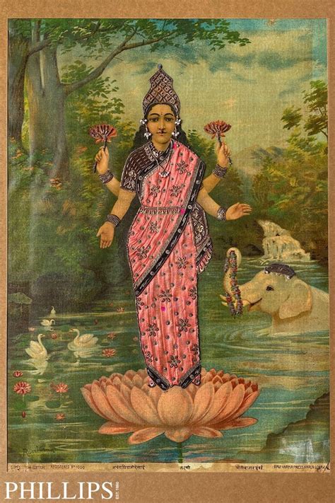 Lakshmi Original Oleograph By Raja Ravi Varma — Phillips Antiques