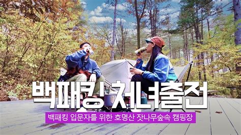 겨미네이터 첫 백패킹 입문하기 호명산 잣나무숲속 캠핑장 Youtube