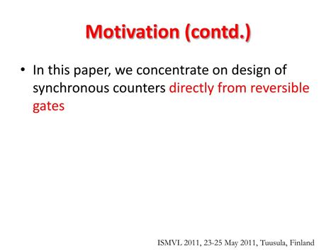 Ppt Synthesis Of Reversible Synchronous Counters Powerpoint