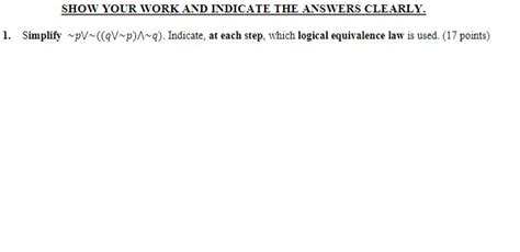 Solved Simplify P Qp Q Indicate At Each Step Chegg Com