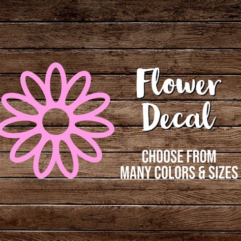 Flower Decals Etsy