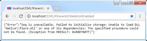 Failed To Initialize Storage Unable To Load Dll Nativeflaredll `502138 Pre` · Issue