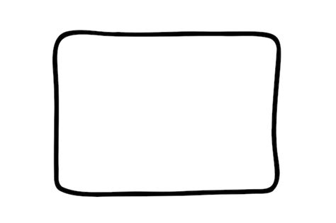 Premium Vector Rectangle Frame Doodle Hand Drawn Wavy Curve Deformed