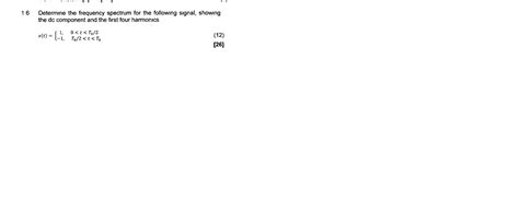 Solved Determine The Frequency Spectrum For The Following Chegg