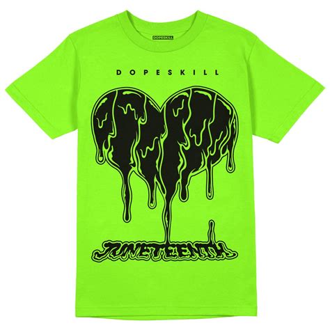 Neon Green Collection Dopeskill Neon Green T Shirt Juneteenth Heart