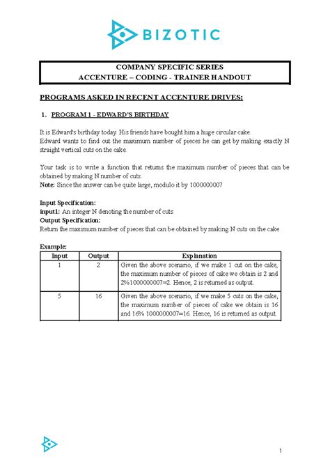1 Accenture 2024 Coding Trainer Handout Company Specific Series Accenture Coding Trainer