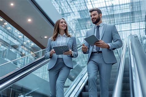 회색 정장을 입은 사무실 직원