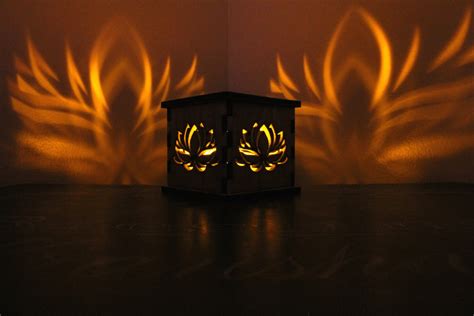 Lotus Flower Outline Tea Light Holder Etch Pros