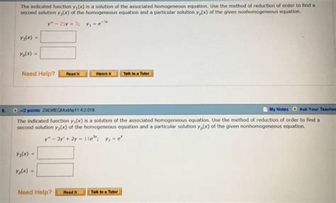 solved the indicated function y1 x is a solution of the