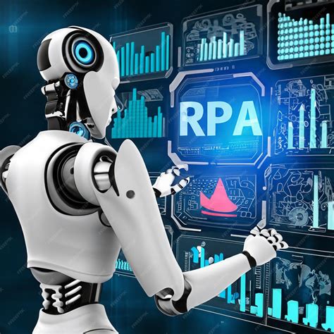 Premium Ai Image Robotic Rpa Big Data Analysis Automation Trading Robot Technology With Carts